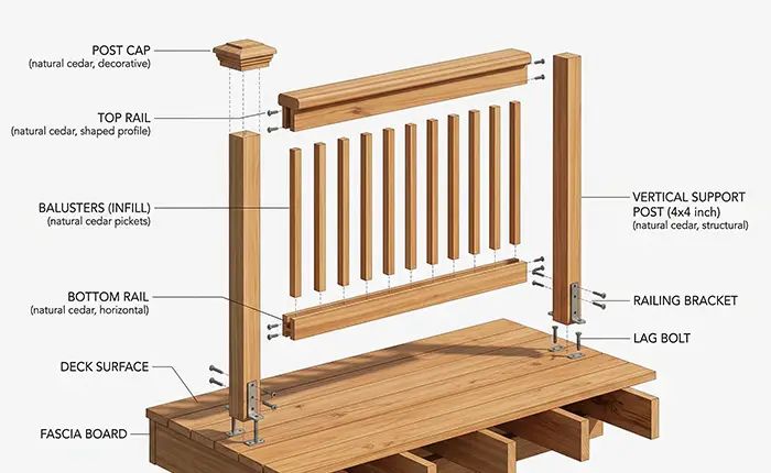 Deck Railing Components and Height Requirements